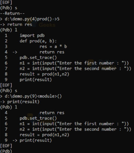Python Debugger Module Python Geeks