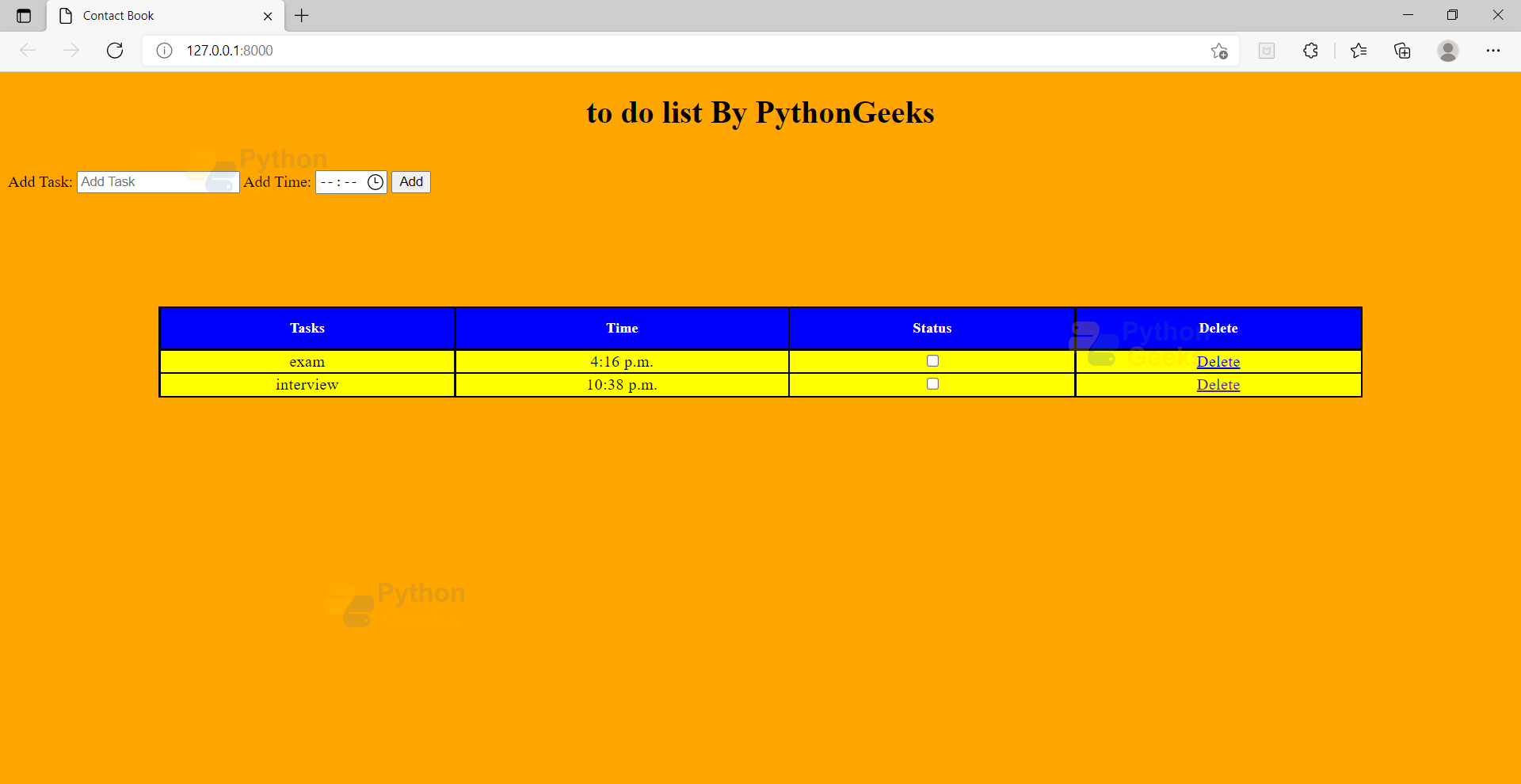 Python ToDo List Create A To Do List Using Django Python Geeks